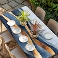 Abstract Graffiti Fitted Rectangle Tablecloth 30" x 60" Blue Gold ...