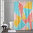 Abstract Triangles Shower Curtain for Bathroom, Art Pastel Mosaic ...