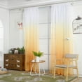 Bouanq Faux Linen Grey Ombre Sheer Curtains - Gradient Semi Voile ...