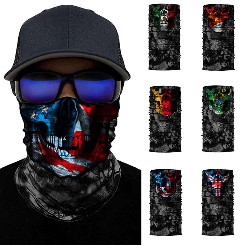 Men Fashion Punk Skull Bandana Bike Motorcycle Neck Face Mask Helmet ...
