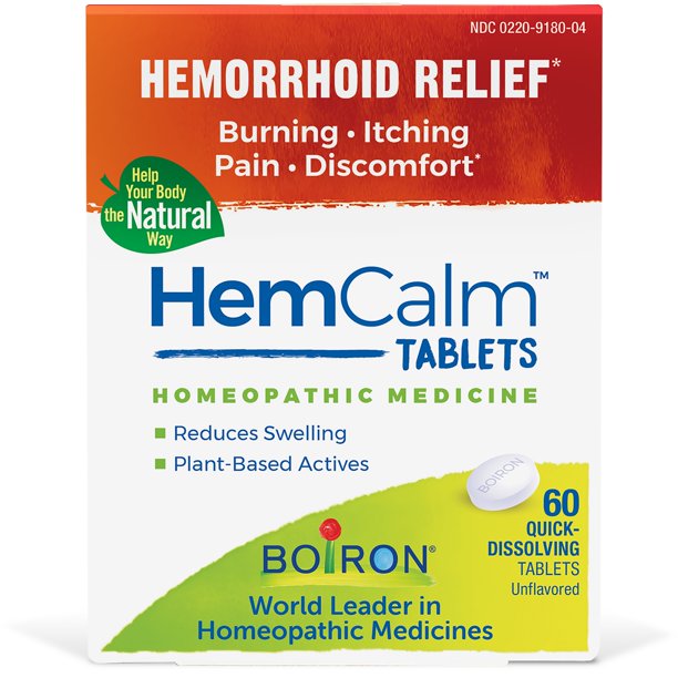 Boiron HemCalm Tablets, Homeopathic Medicine for Hemorrhoid Relief ...