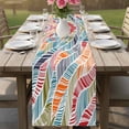 Abstract Beach Table Runner - 48 Inch Long Summer Colorful Coastal ...