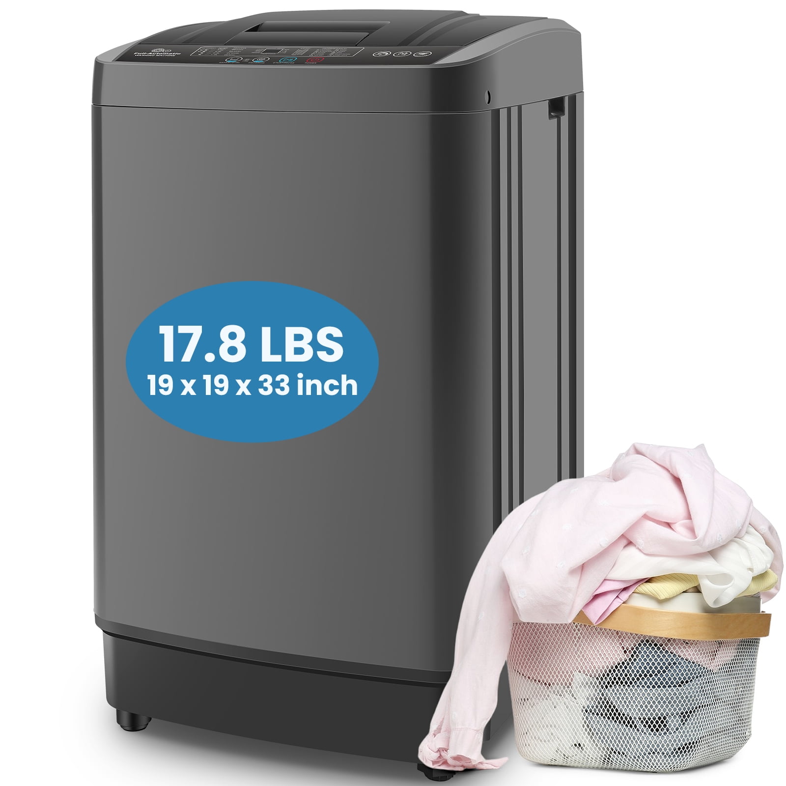 Veeboto Portable Washing Machine, 18.7Lbs Capacity Fully Automatic ...