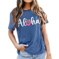 Conairie Women Short Sleeve T Shirts Loose Letter Print Crew Neck ...
