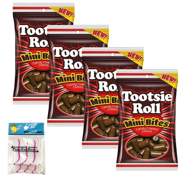 Tootsie Roll Mini Bites Candy Coated Pieces 55 Oz Pack Of 4 Bundled With Prime Time Direct