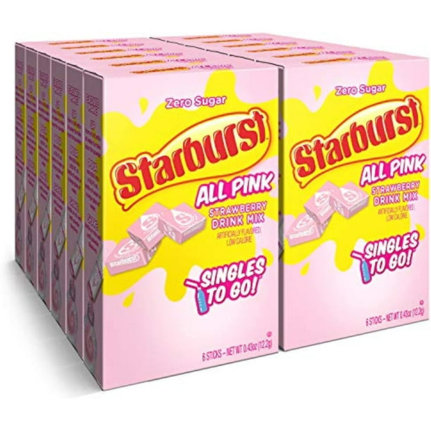Starburst Singles To Go Powdered Drink Mix, All Pink Strawberry, 12 ...