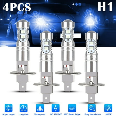 H1 LED Headlight Bulb Conversion Kit High Low Beam Super Bright 8000K ...