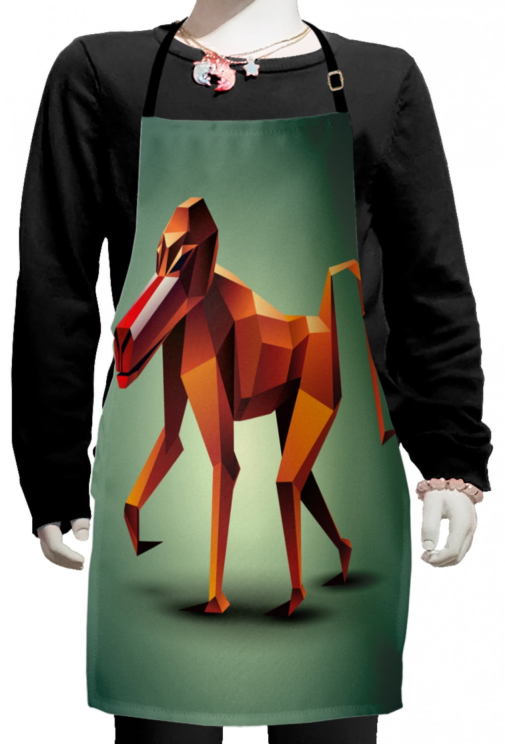 Geometric Kids Apron, Wildlife Vector Illustration of Polygonal Monkey ...