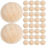Half Craft Balls 200Pcs Natural Half Wooden Balls Unfinished Wood Balls ...