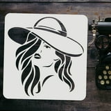 1pc Lady Stencil for Painting 30x30cm Reusable Woman Face Stencil Urban ...