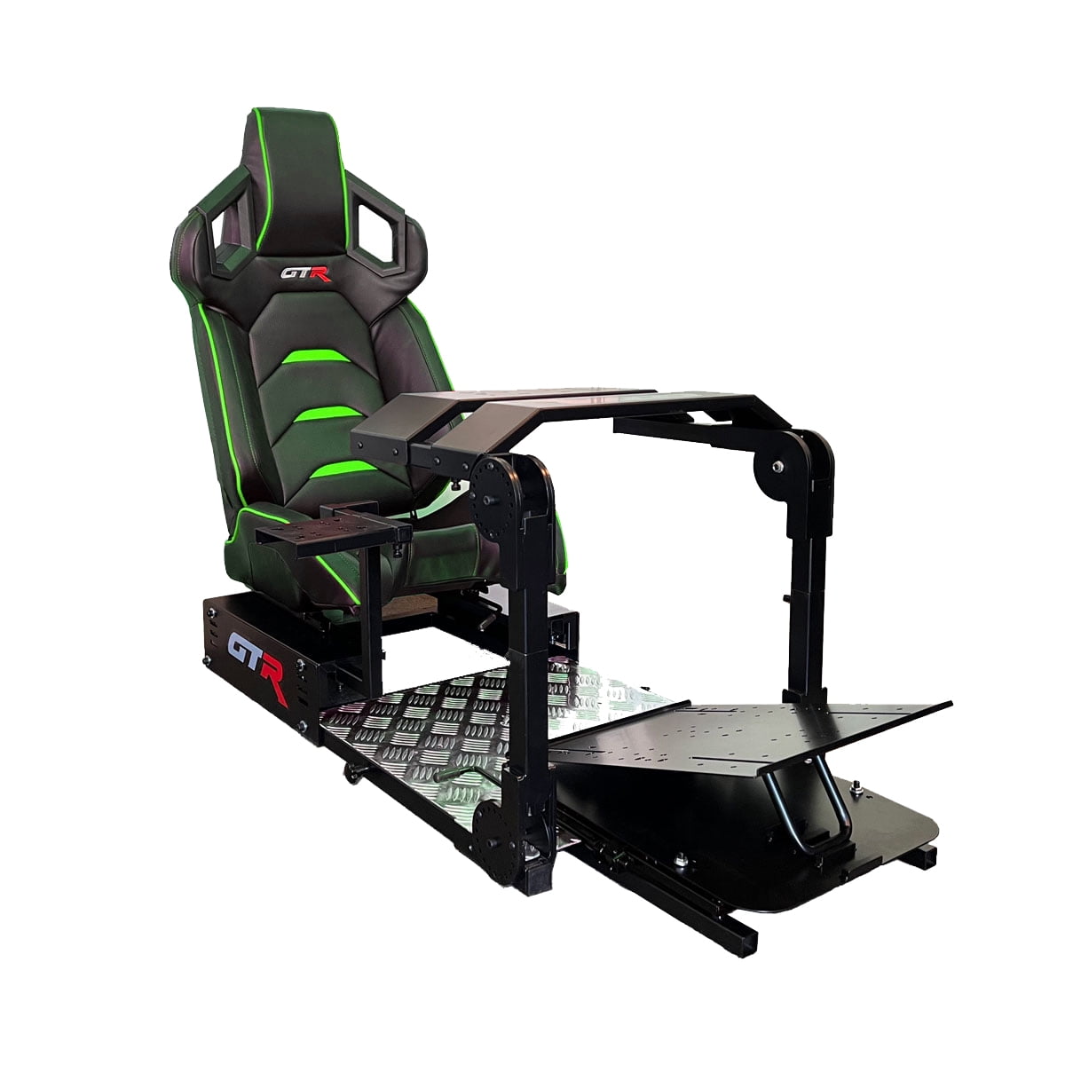GTA Pro Model Racing Simulator Cockpit Black Frame with Black/Green ...