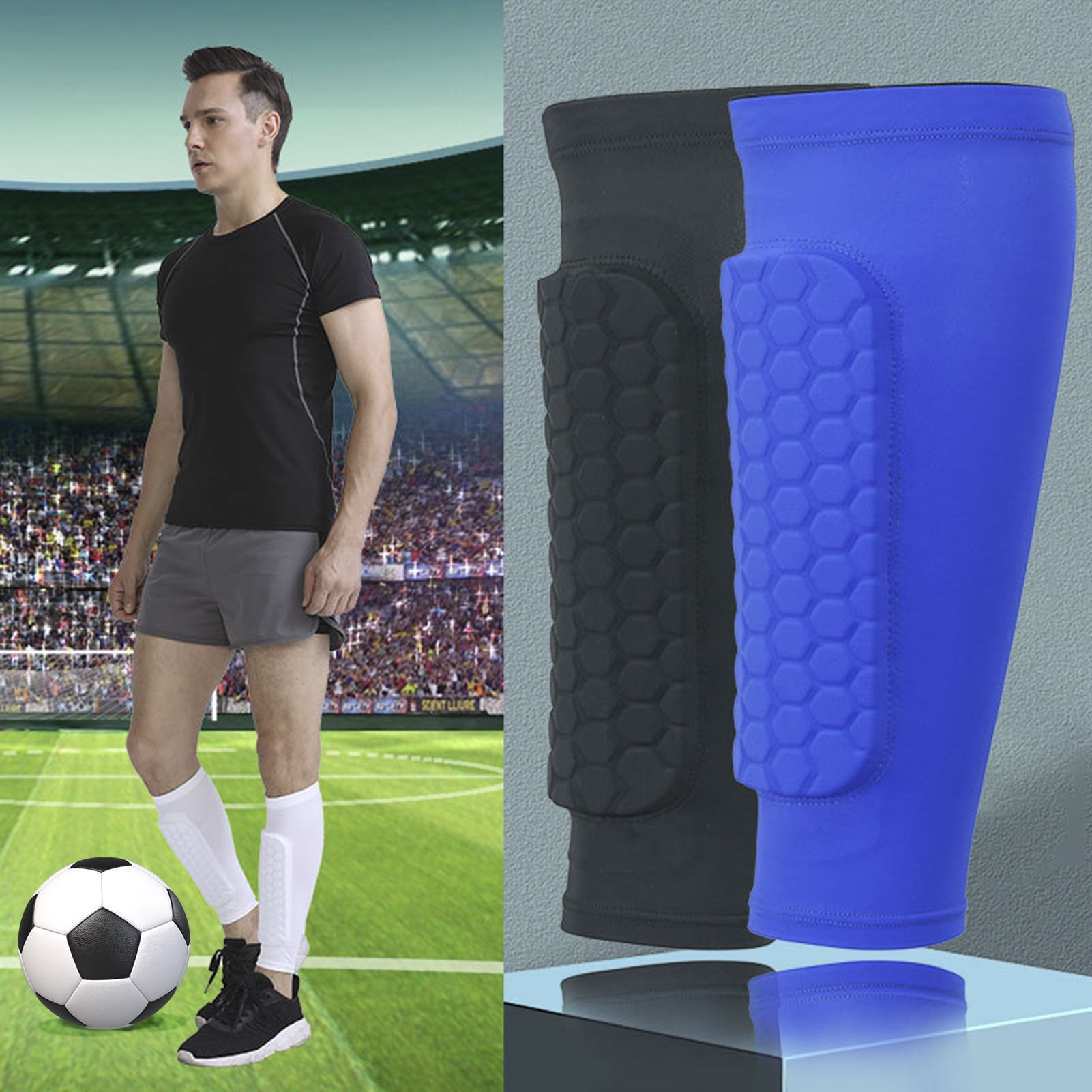 Meileang Soccer Shin Guard Sleeves Calf Compression Sleeve with ...