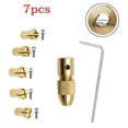 7Pcs Brass Drill Collet Set 0.5-3mm for Mini Chucks, Precision Copper ...