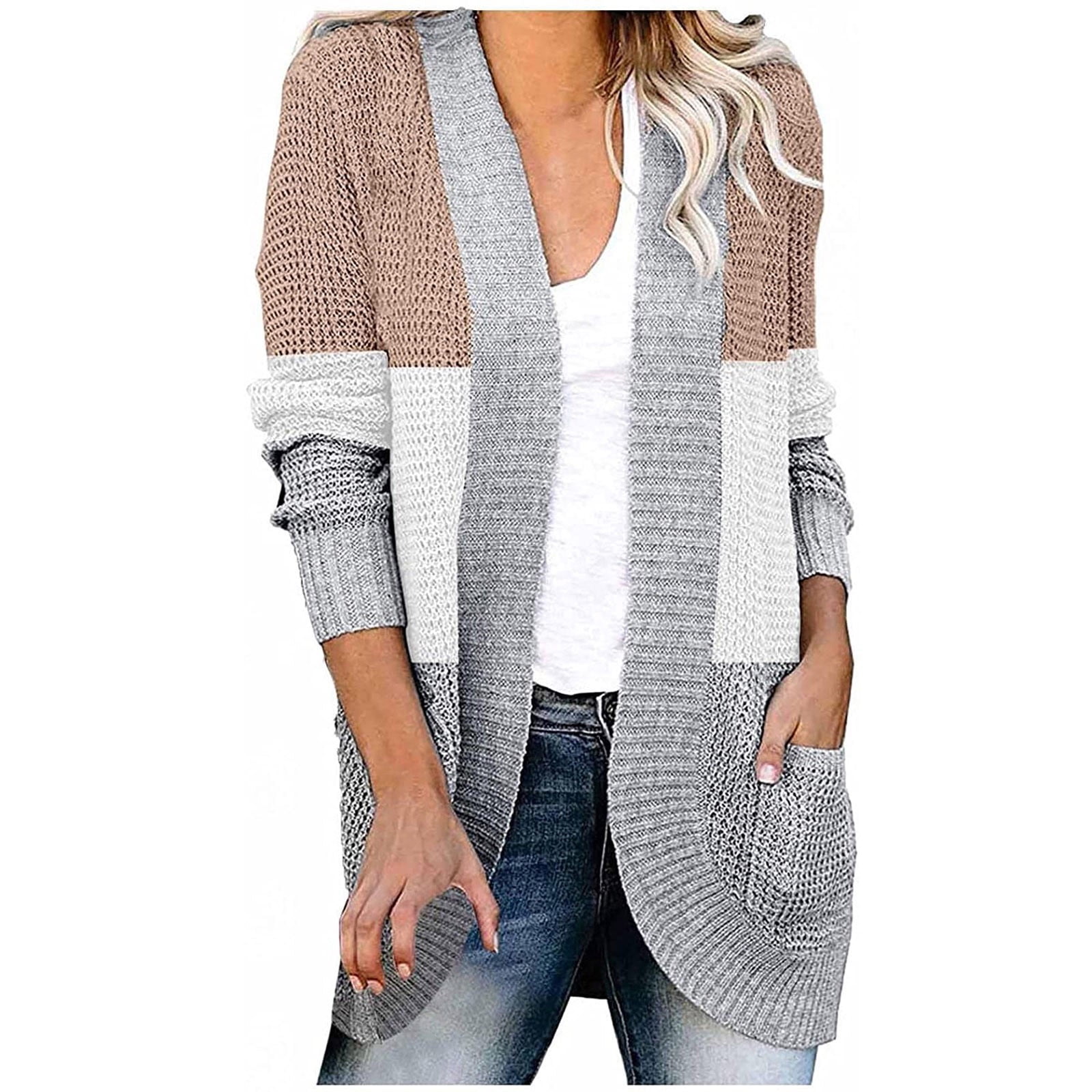 Open Front Sweaters For Women Loose Oversize Long Cardigan Sweater ...