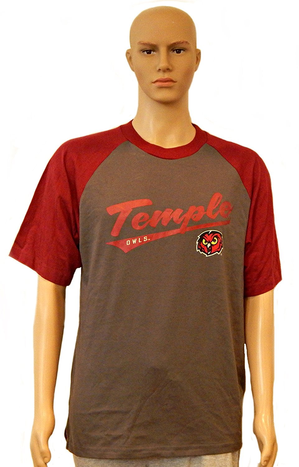 Temple University Owls Raglan Short Sleeve Jersey Adult Men T-Shirt 100 ...