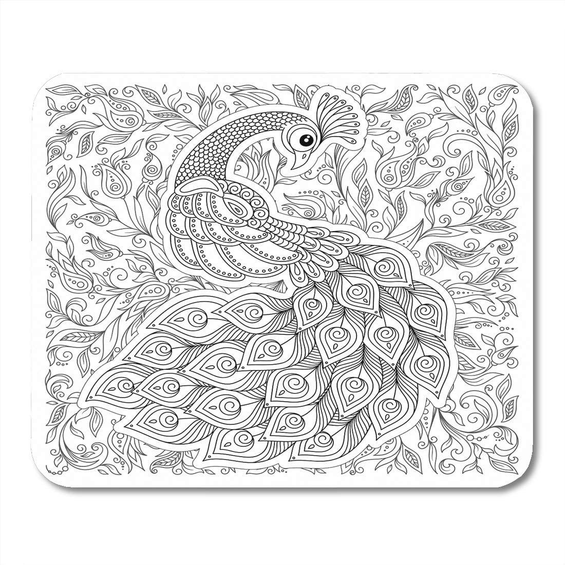 SIDONKU Pencil Peacock in Zentangle Adult Antistress Coloring Page ...