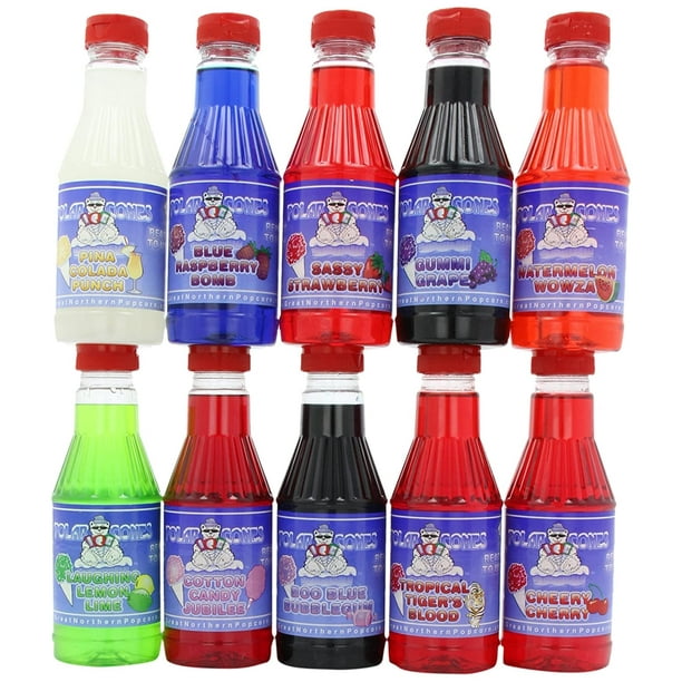 8644 Polar Cones Premium 10 Flavor Combo Pack Snow Cone And Shaved Ice