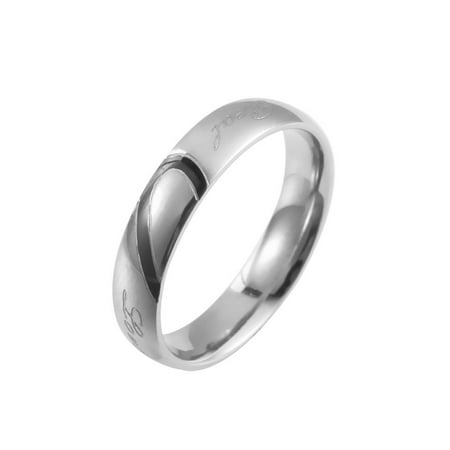 Delix Love Lovers Couple Half Heart Shape Matching Stainless Steel ...