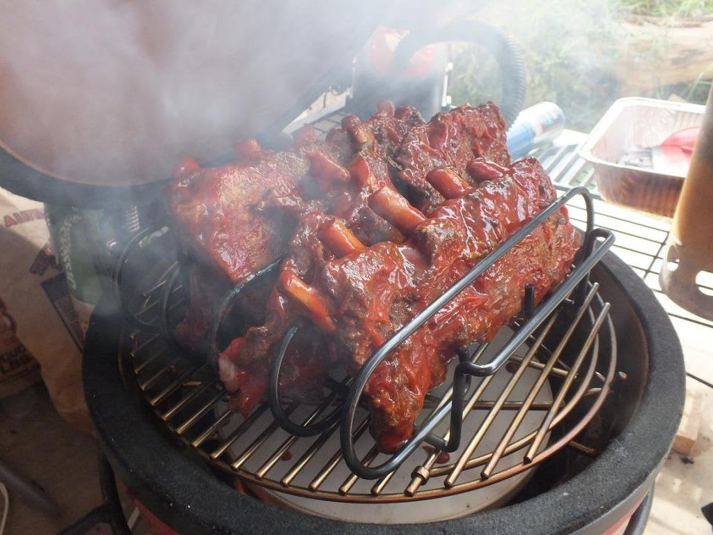 Commerical HD Upright Enamel Porcelain Coated Rib Rack Two Pack Four ...