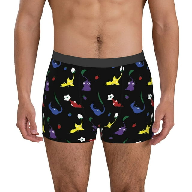 Gaeub Pikmin Print Men's Boxer Briefs,Super Fit Boxer Briefs for Men ...