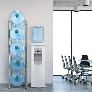 4-Tier 5-Gallon Water Bottle Holder with Storage Shelves – Durable ...