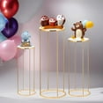 3PCS Cylinder Pedestal Stands for Parties, Gold Metal Plant Round ...