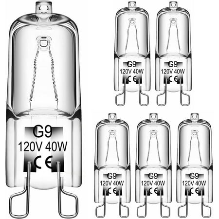 G9 Halogen Light Bulb, 10 Pack 2 Pin Base JC Type Small Light Bulb 120V ...