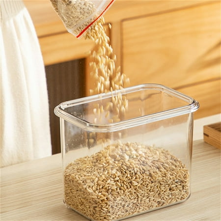 Grain Dispenser Container Countertop Stackable Food Storage Plastic ...