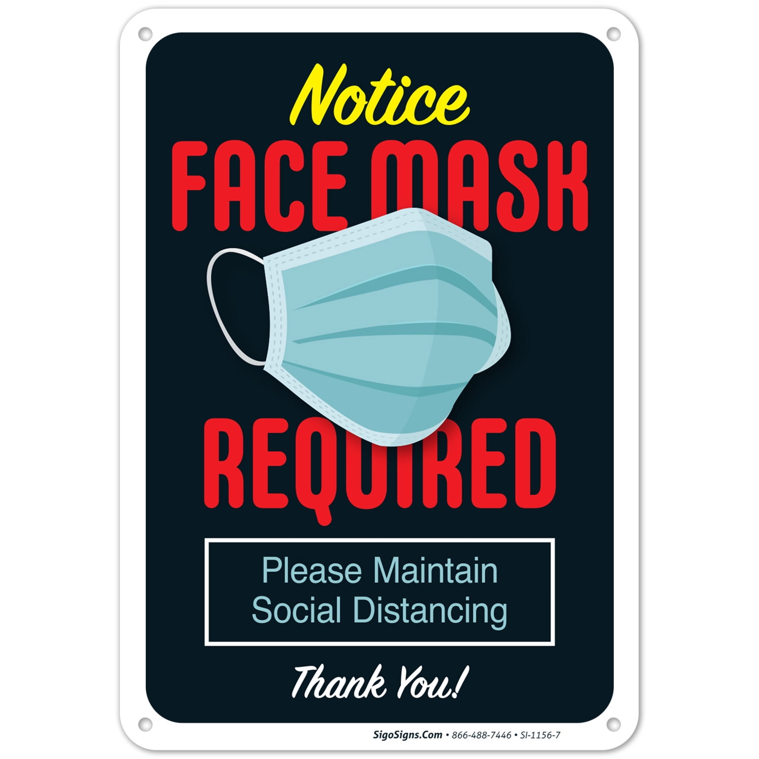 Mask Required Sign, Social Distancing Sign, - Walmart.com