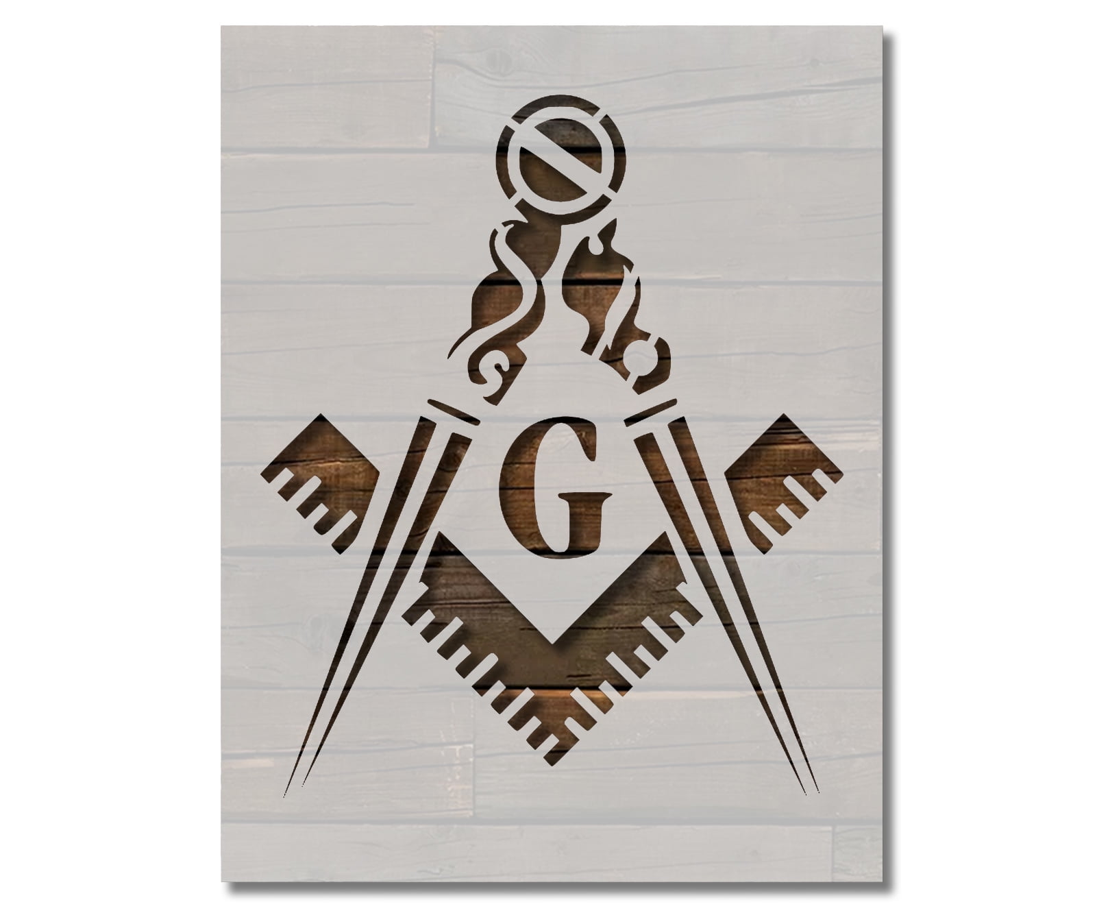 Masonic Freemason Mason Square and Compass Stencil Template Reusable 8. ...