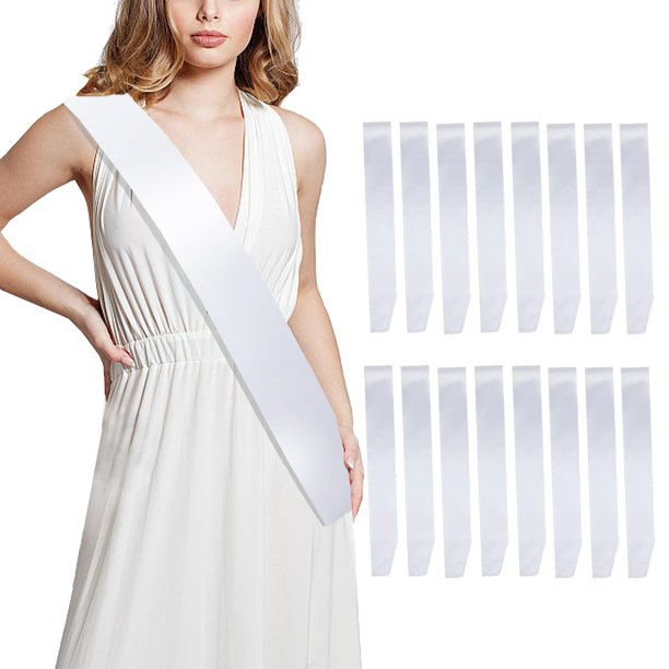 Customizable Pink Sash Set for Celebrations - 16 Blank Sashes for DIY ...
