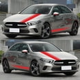 5 PCS Universal Red Car Racing Body Side Stripe Skirt Roof Hood Decal ...