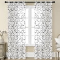2 Pcs White Embroidered Sheer Curtains 98.43 x 59.06 Inch, Linen ...