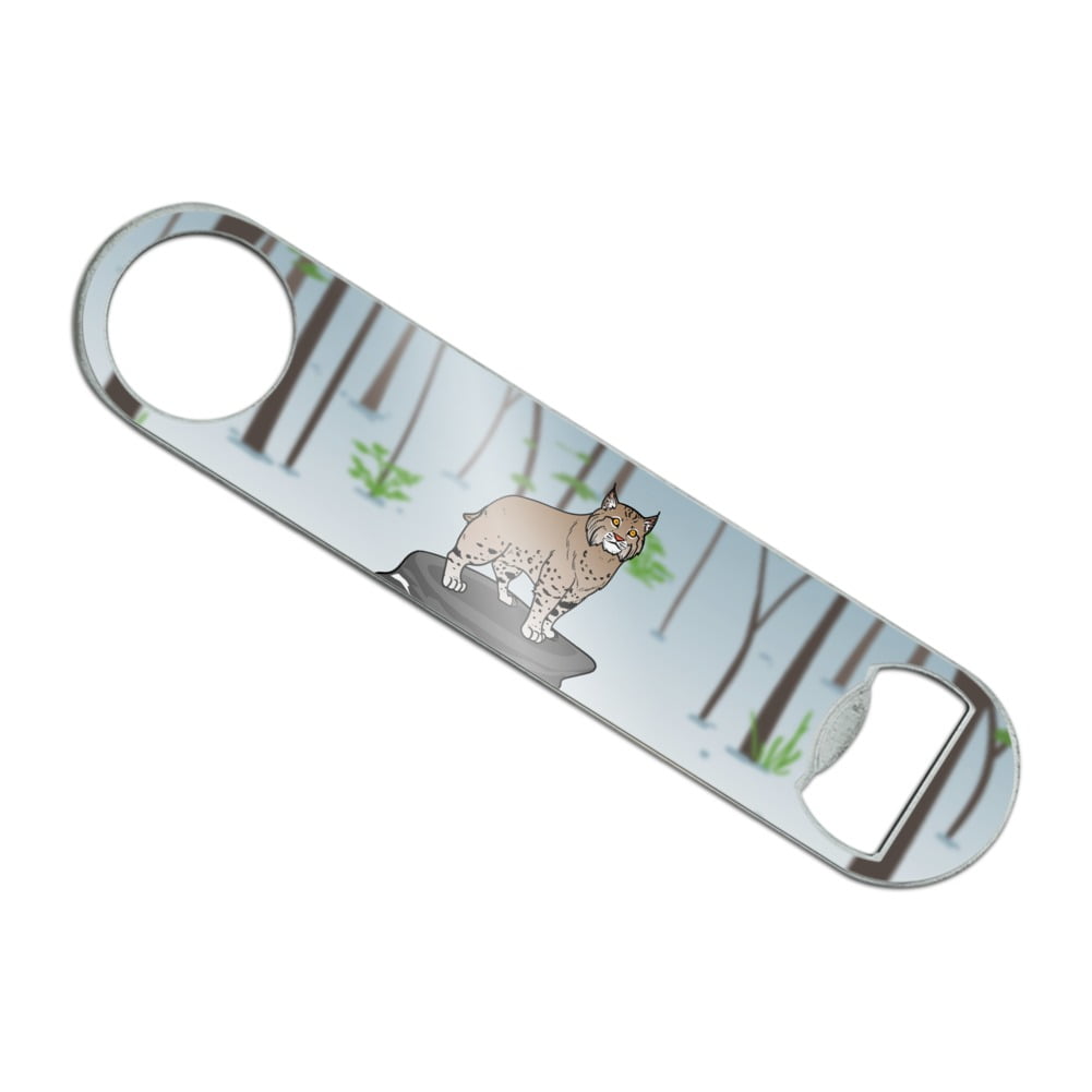 Bobcat Lynx Cat Stainless Steel Vinyl Covered Flat Bartender Speed Bar ...