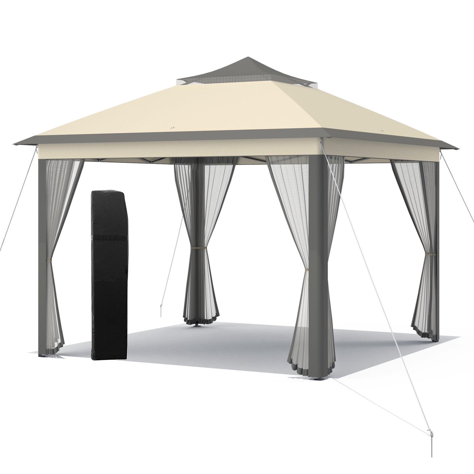 Click here for Costway 11x11 2-Tier Pop-Up Gazebo Tent Portable C... prices