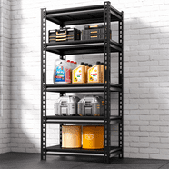 Muscle Rack Freestanding Black 5-Tier Steel Shelving Unit, 800lbs ...