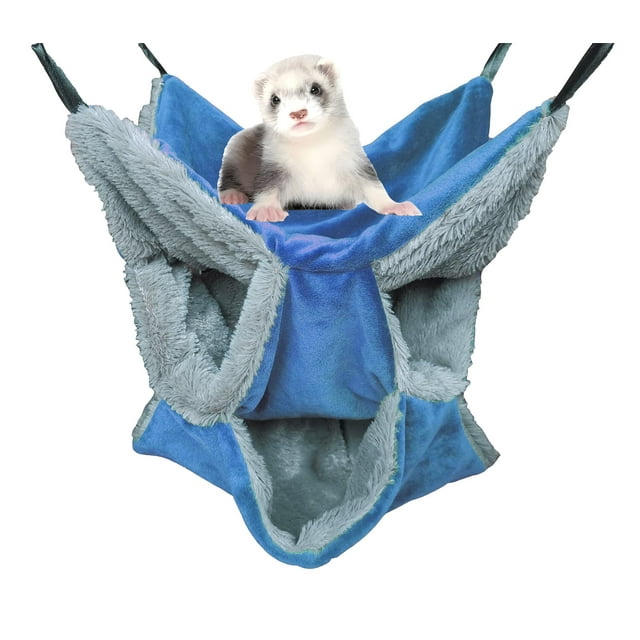 Small Animals Warm Plush Triple Bunkbed Hammock Cage Hanging Hammocks ...