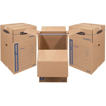 Bankers Box SmoothMove Wardrobe Box Large, 3 Pack (8811001),Brown ...