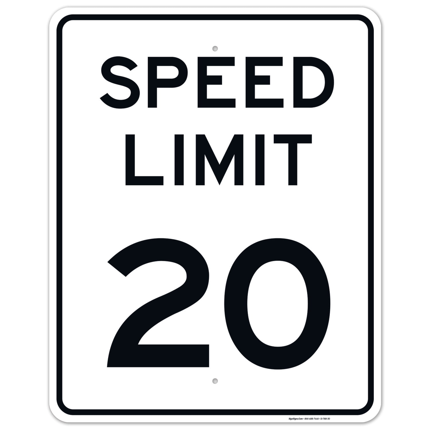 Speed Limit 20 MPH Sign, - Walmart.com