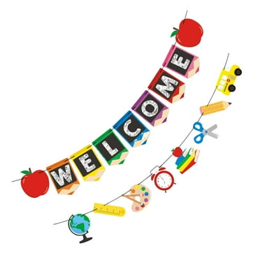 Back to School Celebrations Banner with Pencil Design, 14 Pieces Party ...