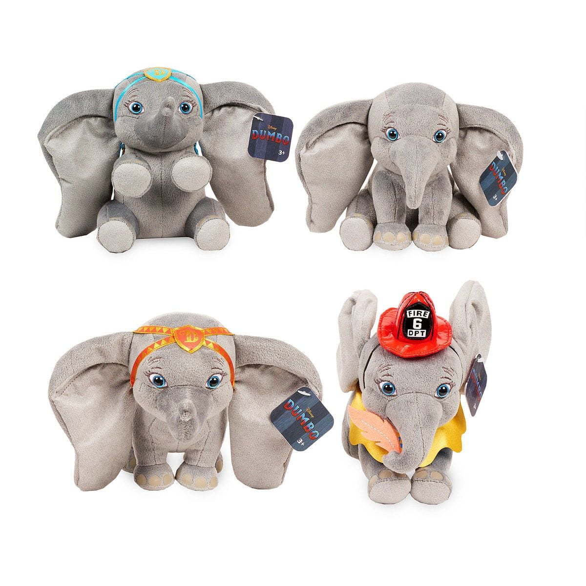 Dumbo Plush 4pc 6" H Set Small Live Action Film Movie Stuffed Animals ...