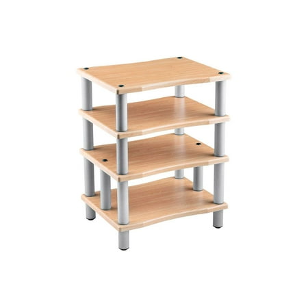 Monoprice Monolith 4 Tier Audio Stand XL - Maple, Open Air Design, Each ...
