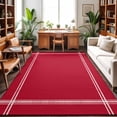Area Rug 3x5ft Red Washable Area Rugs for Living Room Solid Color Non ...