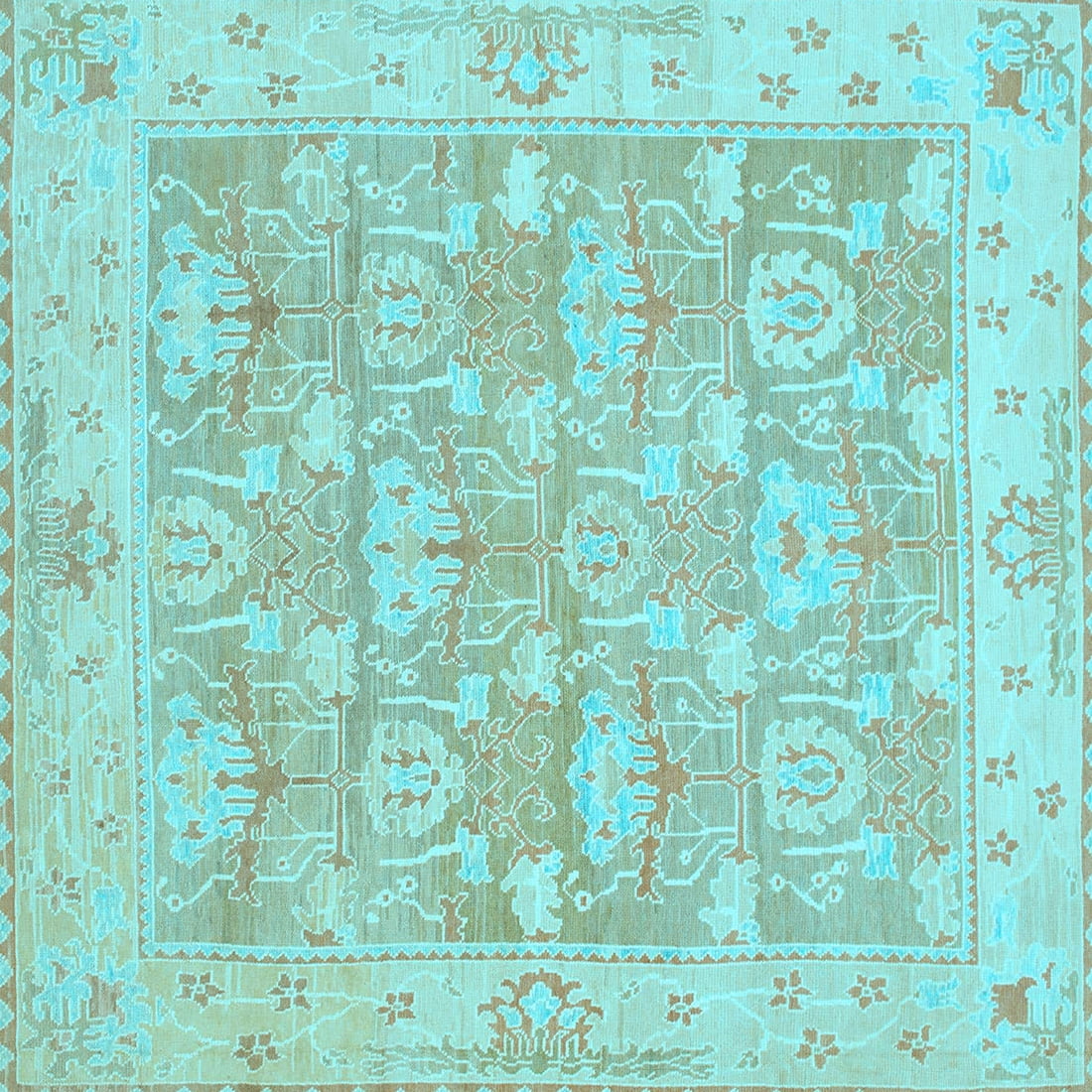 Ahgly Company Indoor Square Abstract Light Blue Modern Area Rugs, 6 ...