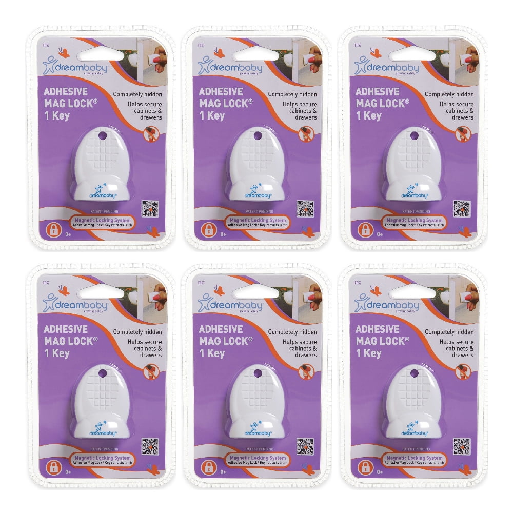 Dreambaby Adhesive Mag Lock 1 Key Cabinet Drawer Lock Plastic Magnet ...