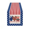 4th of July American Flag Stripe Print Table Runner,Independence Day ...