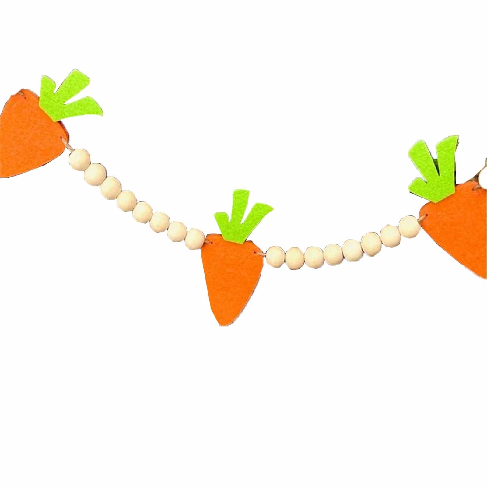 Click here for Slynshome Easter Wooden Beads Carrot Garland Sprin... prices