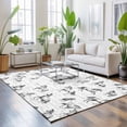 Area Rug 4x6ft, Vintage Horse Sketch Line Drawing Washable Rugs for ...