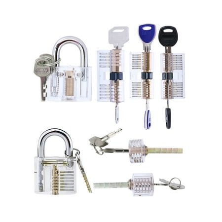 Pack of 5 Transparent Padlock and Professional Lock Selection Tools for ...