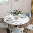 Grey Palm Tree Round Fitted Table Cover Summer Tropical Beach Country ...